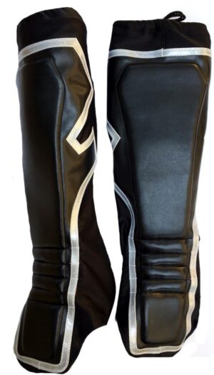 Black silver border wrestling kickpads - elucha.com