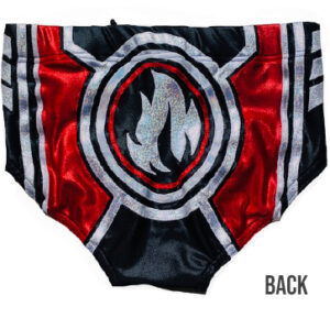 Flames red black wrestling trunks - elucha.com