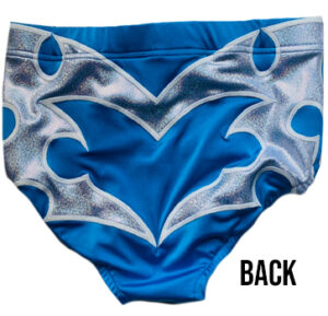 Turquoise white silver glossy pro wrestling trunks - elucha.com